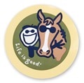 Life is Good Circle Sticker