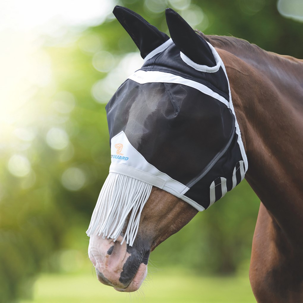 Shires Fine Mesh Fly Mask w/ Ears & Nose Fringe